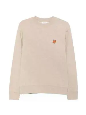 Maison Kitsuné Fox Head Crewneck Sweatshirt - Neutrals