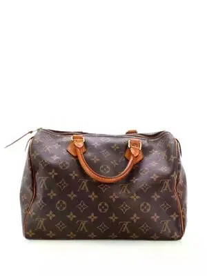 LOUIS VUITTON Speedy Handbag Monogram Canvas 30 Satchel - Brown