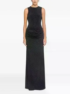 NISSA Rhinestone-embellished Maxi Dress - Black