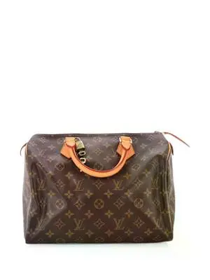 LOUIS VUITTON Speedy Handbag Monogram Canvas 30 Satchel - Brown