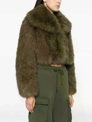 Patrizia Pepe Faux Fur Cropped Jacket