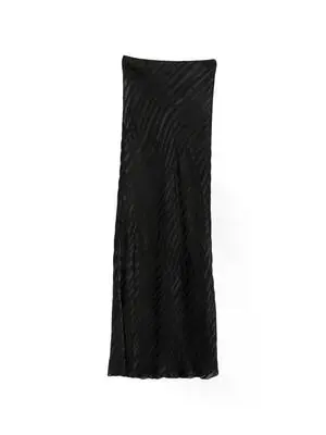 Patrizia Pepe Diagonal-stripe Maxi Skirt - Black