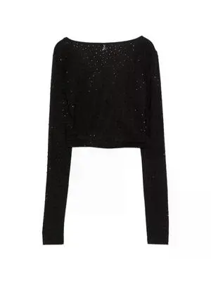 Patrizia Pepe Rhinestone Embellished Cropped Top
