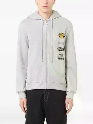 Iceberg Logo-patch Zip-up Hoodie - Grey