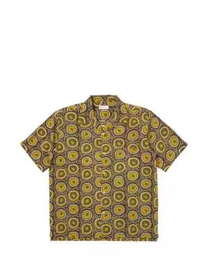 Universal Works Camp Olive-print Short-sleeve Shirt - Green