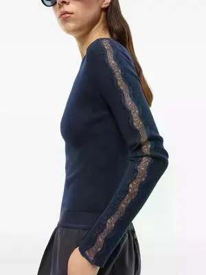 Pinko Ribbed Sweater With Lace