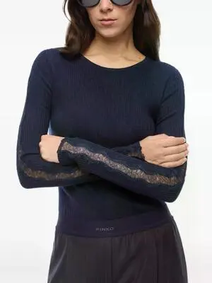 Pinko Ribbed Sweater With Lace