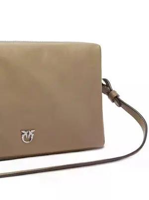 Pinko Love Birds Leather Shoulder Bag - Neutrals