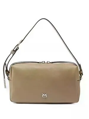 Pinko Love Birds Leather Shoulder Bag - Neutrals