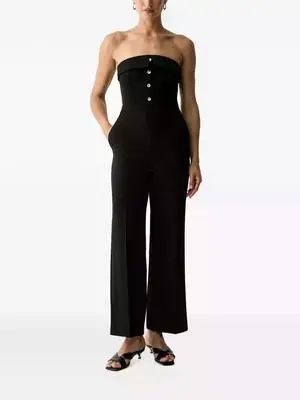 MORGAN Pnoemi Strapless Button-up Jumpsuit - Black