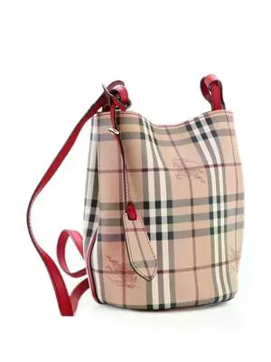 Burberry Haymarket Coated Canvas Small Bucket Bag
