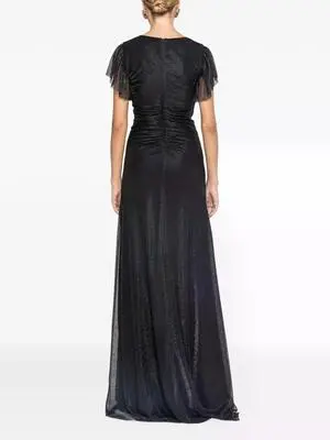 NISSA Crystal-detail Maxi Dress - Black