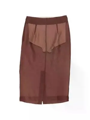 Patrizia Pepe Organza Midi Skirt - Brown