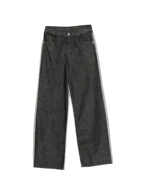 Patrizia Pepe Bi-colour Wide-leg Jeans - Black