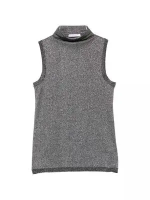 Patrizia Pepe High-neck Sleeveless Top - Grey