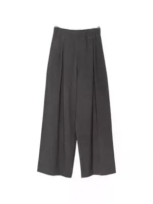 ELEH Pleated Wide-leg Trousers - Grey