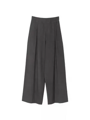 ELEH Pleated Wide-leg Trousers - Grey