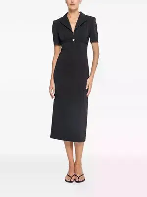 NISSA Fitted Midi Dress - Black