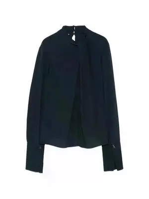 Patrizia Pepe Draped Collar Blouse - Blue