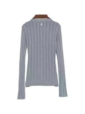 Patrizia Pepe Ribbed Knit Color-block Cardigan