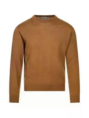 Canali Crew-neck Long-sleeve Sweater - Brown