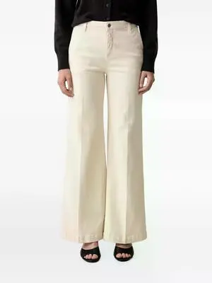 VICOLO Logo-patch Flared Jeans - Neutrals