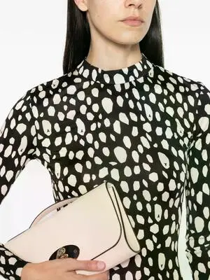 Patrizia Pepe Graphic Print High Neck Long Sleeve Dress