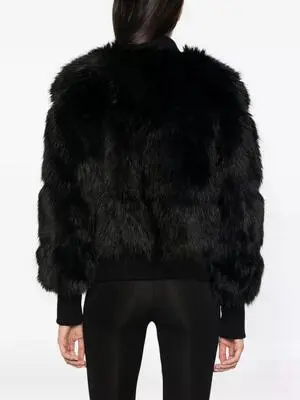 Patrizia Pepe Faux Fur Bomber Jacket - Black