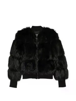 Patrizia Pepe Faux Fur Bomber Jacket - Black