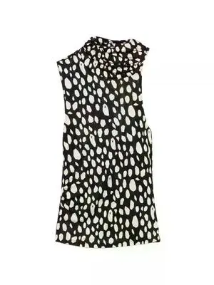 Patrizia Pepe Graphic Print Asymmetric Top - Black