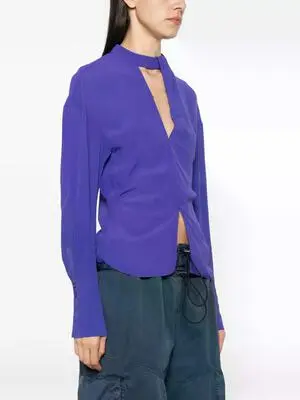 Patrizia Pepe Cut-out V-neck Blouse
