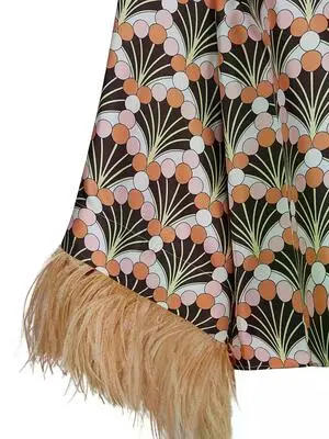 La DoubleJ Make An Exit Feather-trim Blouse