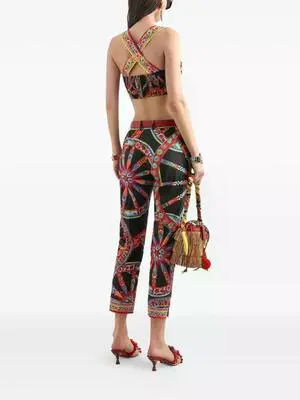 Dolce & Gabbana Carretto Print High Waisted Cigarette Trousers