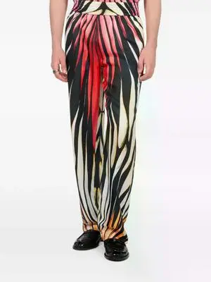 Roberto Cavalli Ray Print Silk-satin Trousers