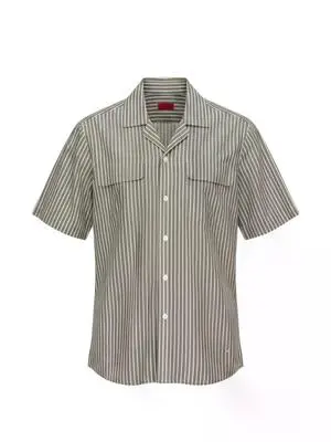Isaia Striped Short-sleeve Shirt - Grey