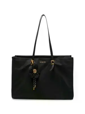 Michael Kors Flower-charm Logo-plaque Tote Bag - Black
