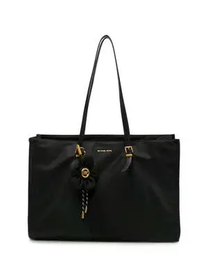 Michael Kors Flower Charm Logo-plaque Tote Bag - Black