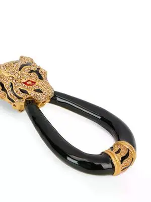 Roberto Cavalli Crystal-embellished Tiger Head Drop Earrings
