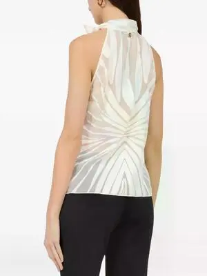 Roberto Cavalli Ray Print Bow-detail Top