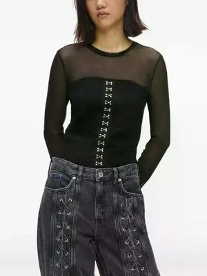 Karl Lagerfeld Lace-up Wide Leg Jeans