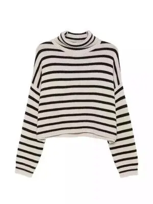 LISA YANG Zerlina Striped Roll-neck Sweater