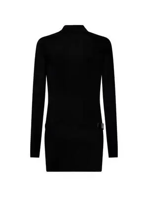 Dsquared2 Long Sleeve Plunge V-neck Mini Dress With Belt