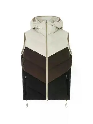 Kiton Chevron Quilted Color-block Vest