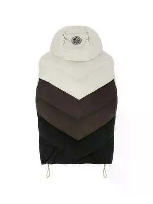 Kiton Chevron Quilted Color-block Vest