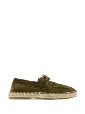 FORSA Lace-up Suede Espadrilles - Green