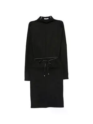 Patrizia Pepe Cut-out-shoulder Mini Dress - Black