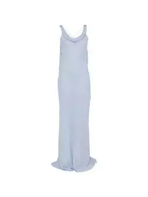 Patrizia Pepe Cowl Neck Ring Detail Maxi Dress - Blue