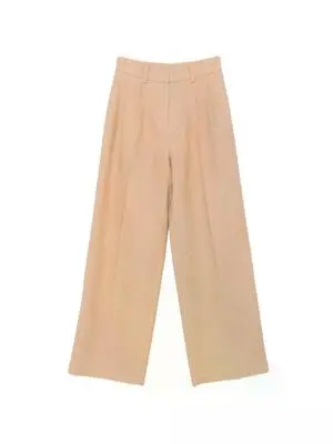 Patrizia Pepe Pleated Wide-leg Trousers - Neutrals