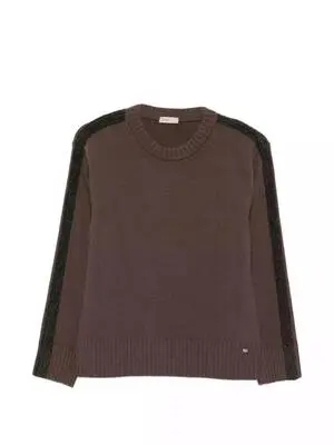 Herno Contrast-stripe Ribbed-trim Sweater - Brown