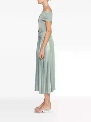 NISSA Off-shoulder Pleated Midi Dress